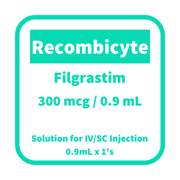 RECOMBICYTE Filgrastim 300mcg / 0.9mL Solution for IV/SC Injection 0 ...