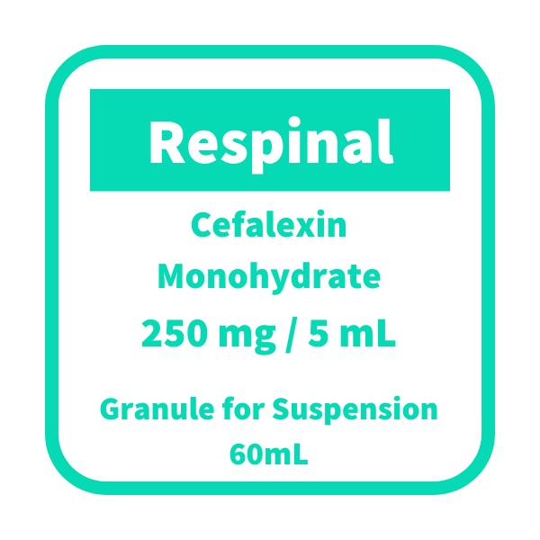 RESPINAL Cefalexin Monohydrate 250mg / 5mL Granule for Suspension 60mL ...