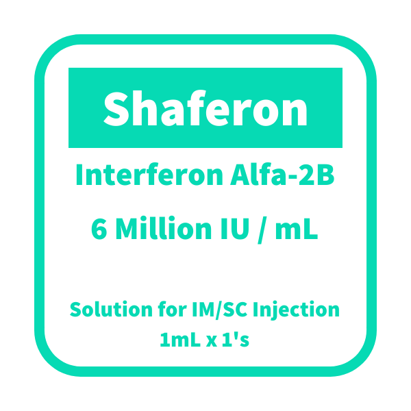 SHAFERON Interferon Alfa-2B 6 MillionIU / mL Solution for IM/SC Injection 1mL 1's price in the ...