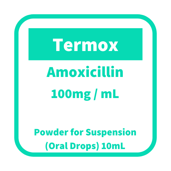 TERMOX Amoxicillin 100mg/mL Powder for Suspension (Oral Drops) 10mL ...