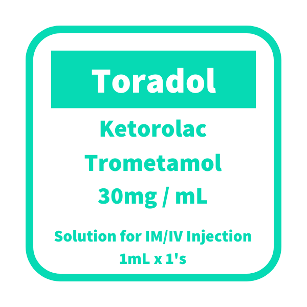 TORADOL Ketorolac Trometamol 30mg / mL Solution for IM/IV Injection 1mL ...