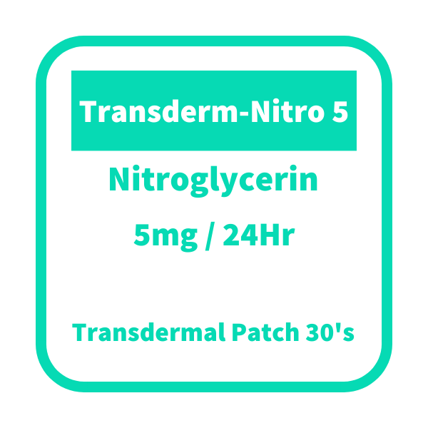 TRANSDERM-NITRO 5 Nitroglycerin 5mg / 24Hr Transdermal Patch 30's price ...