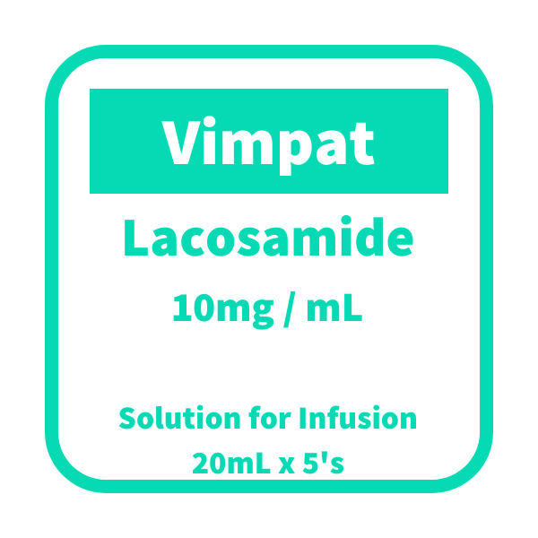 VIMPAT Lacosamide 10mg / mL Solution for Infusion 20mL 5's price in the ...