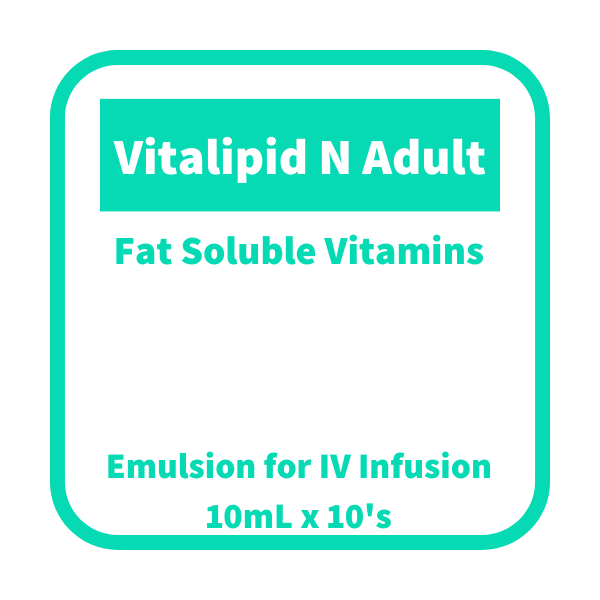 VITALIPID N ADULT Fat Soluble Vitamins Emulsion for IV Infusion 10mL 10 ...