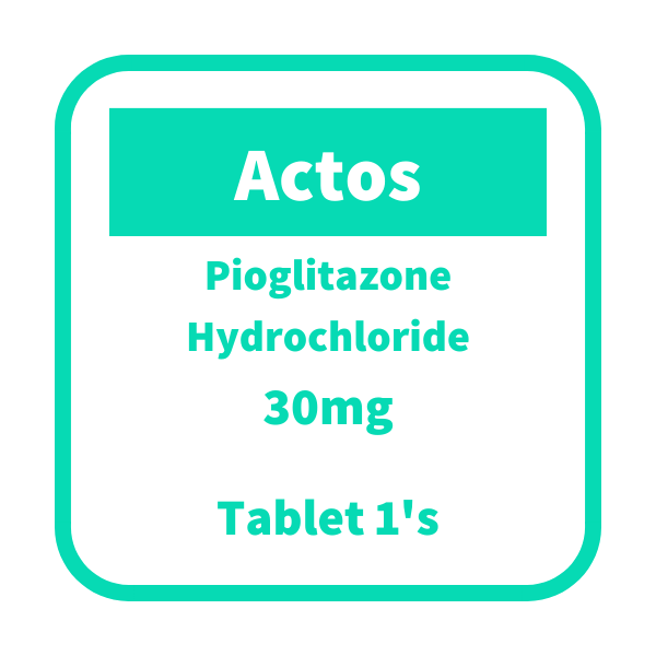 ACTOS Pioglitazone Hydrochloride 30mg Tablet 1's price in the ...