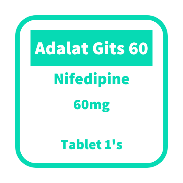 ADALAT GITS 60 Nifedipine 60mg Prolonged Release Tablet 1's price in ...