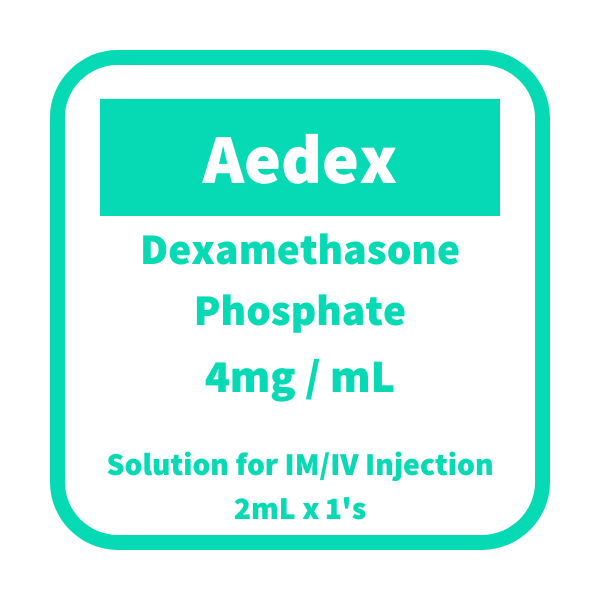AEDEX Dexamethasone Phosphate 4mg / mL Solution for IM/IV Injection 2mL ...