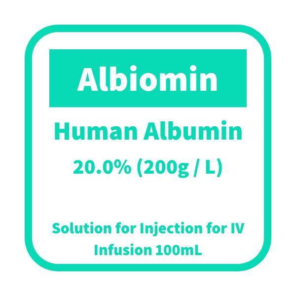 ALBIOMIN Human Albumin 20.0% (200g / L) Solution for Injection for IV ...