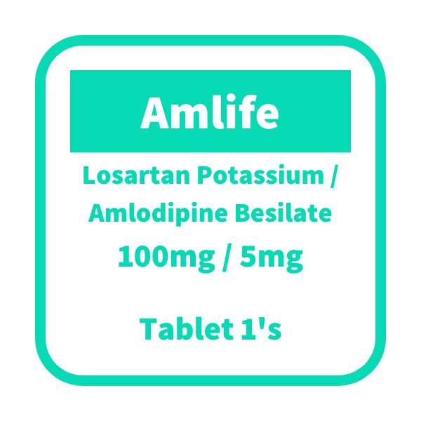 AMLIFE Losartan Potassium / Amlodipine Besilate 100mg / 5mg Film-Coated ...