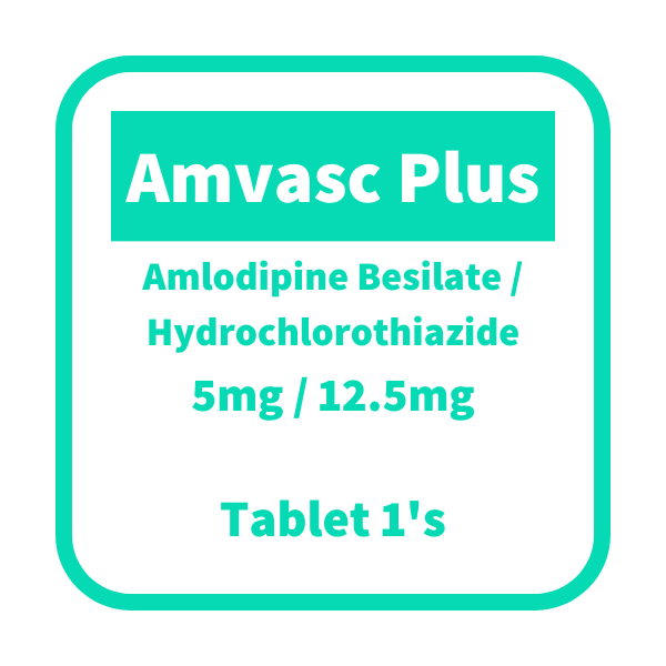 AMVASC PLUS Amlodipine Besilate / Hydrochlorothiazide 5mg / 12.5mg ...