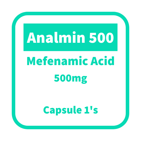 ANALMIN 500 Mefenamic Acid 500mg Capsule 1's price in the Philippines ...