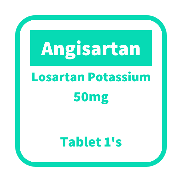 Buy Angisartan losartan potassium 50mg film-coated tablet 1's online ...