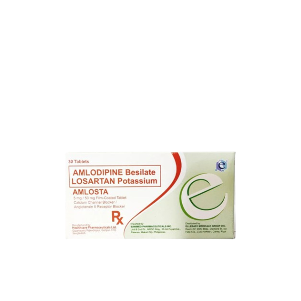 AMLOSTA Amlodipine Besilate / Losartan Potassium 5mg / 50mg Film-Coated ...