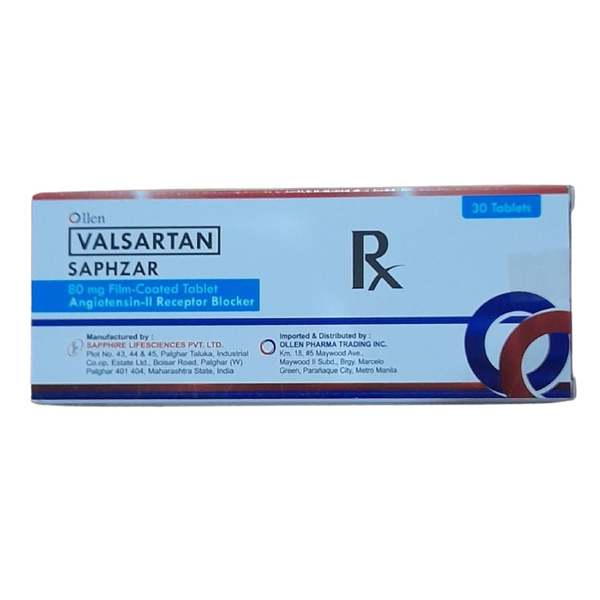 SAPHZAR Valsartan 80mg Film-Coated Tablet 1's price in the Philippines ...