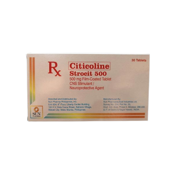 STROCIT 500 Citicoline 500mg Film-Coated Tablet 30's price in the ...