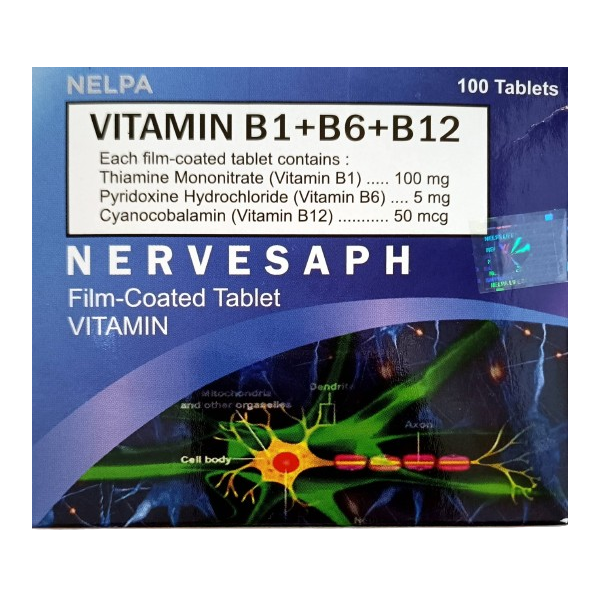 NERVESAPH Vitamin B Complex 100mg / 5mg / 50mcg Film-Coated Tablet 1's ...