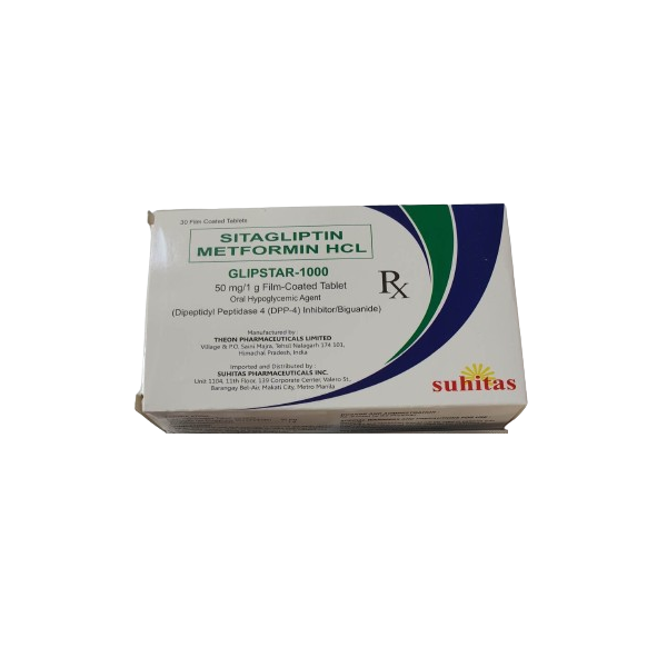 GLIPSTAR-1000 Sitagliptin / Metformin 50mg / 1000mg Film-Coated Tablet ...