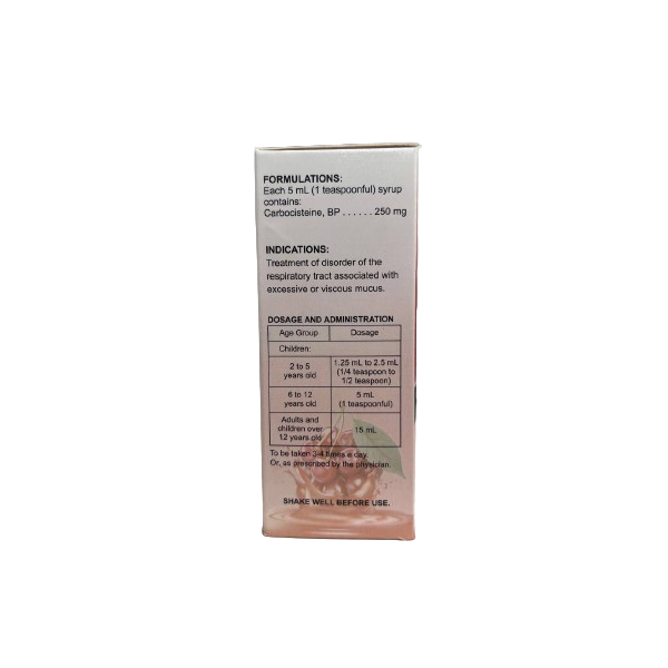 CARBOSAPH-250 Carbocisteine 250mg / 5ml Syrup 60ml price in the ...