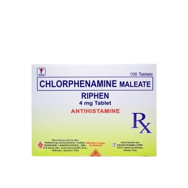 RIPHEN Chlorphenamine Maleate 4mg Tablet 1's price in the Philippines ...