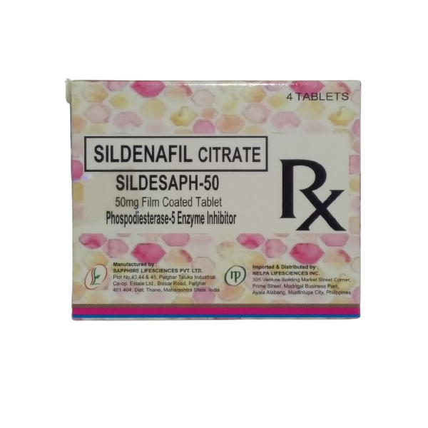 Buy Sildesaph-50 sildenafil citrate 50mg film-coated tablet 1's online ...
