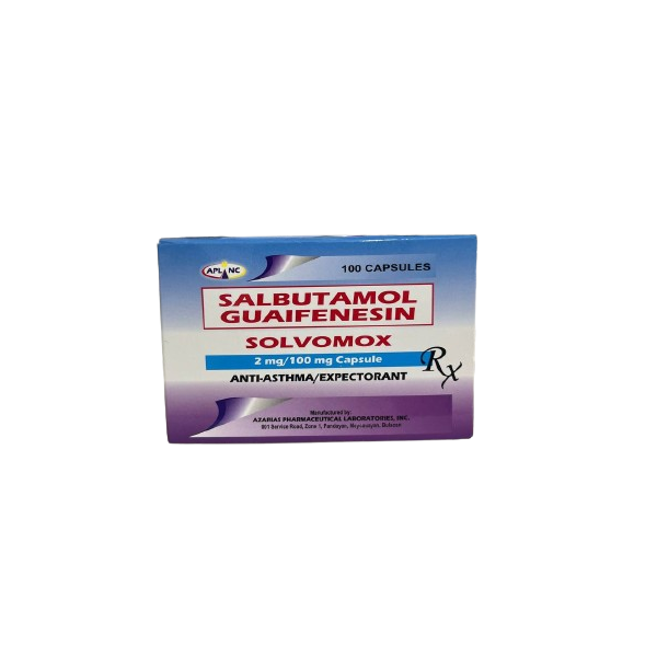 SOLVOMOX Salbutamol Sulfate / Guaifenesin 2mg / 100mg Capsule 100's ...