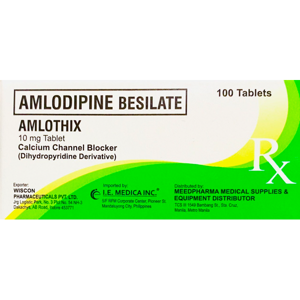 AMLOTHIX Amlodipine Besilate 10mg Tablet 100's price in the Philippines ...