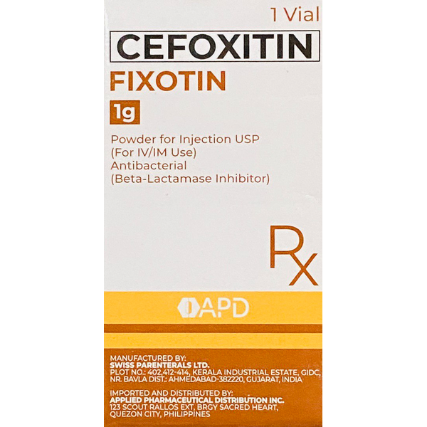 FIXOTIN Cefoxitin 1g Powder for Injection (for I.V. / I.M. use) 1 Vial ...