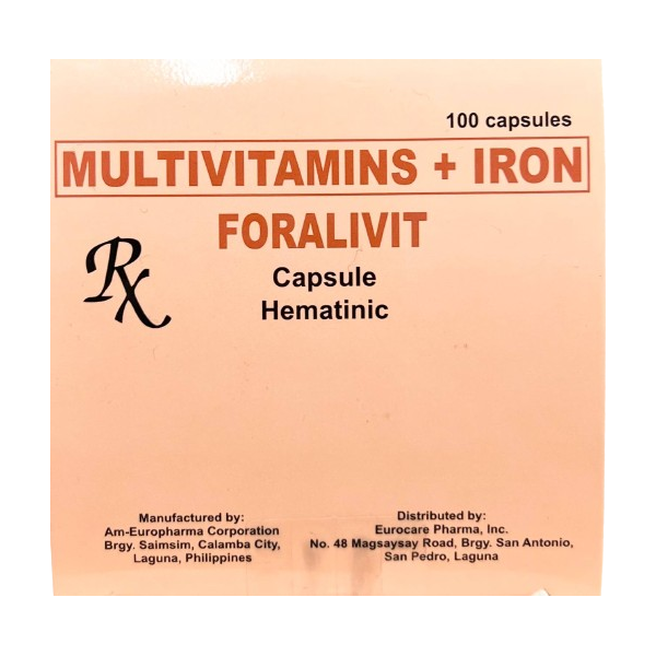 FORALIVIT Ferrous Sulfate / Folic Acid / Vitamin B Complex Capsule 1's ...