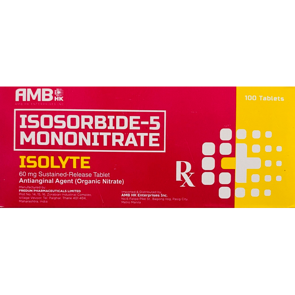 ISOLYTE Isosorbide Mononitrate 60mg Sustained Release Tablet 1's price ...