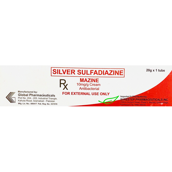 MAZINE Silver Sulfadiazine 10mg / g (1.0%) Topical Gel 20g price in the ...