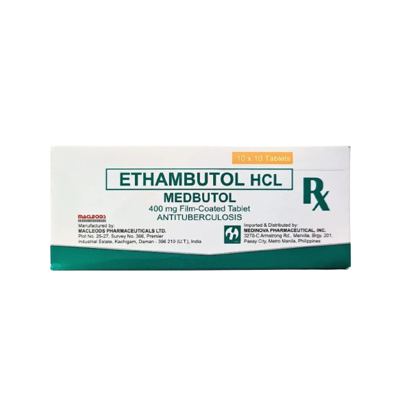 MEDBUTOL Ethambutol Hydrochloride 400mg Film-Coated Tablet 1's price in ...