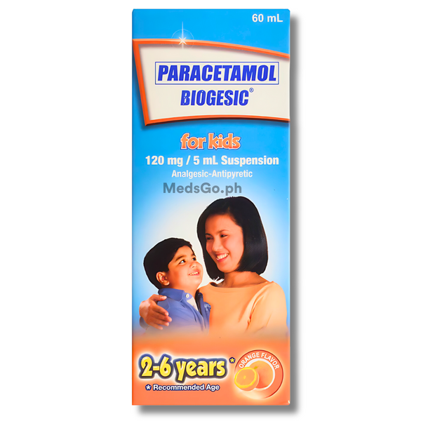 BIOGESIC Paracetamol 120mg / 5mL Suspension 60mL Orange price in the ...