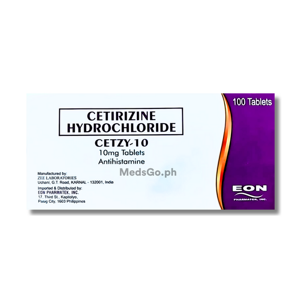 CETZY-10 Cetirizine 10mg - 1 Tablet price in the Philippines | MedsGo ...