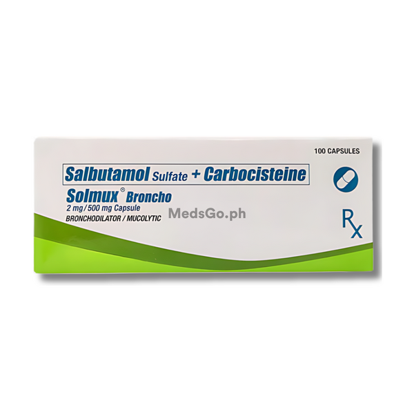 SOLMUX BRONCHO Salbutamol Sulfate / Carbocisteine 2mg / 500mg Capsule ...