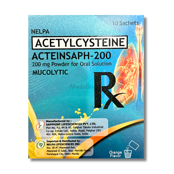ACTEINSAPH-200 Acetylcysteine 200mg Powder for Solution 4g - 1 Sachet ...