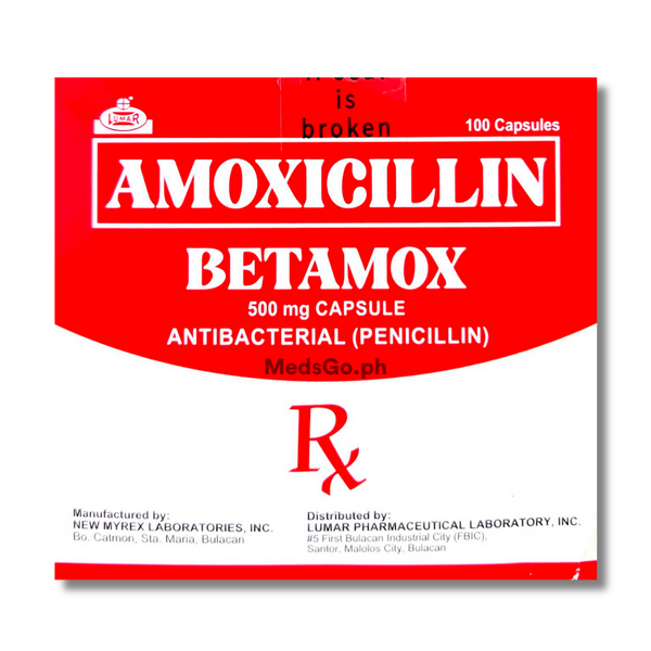 BETAMOX Amoxicillin 500mg Capsule 1's price in the Philippines | MedsGo ...