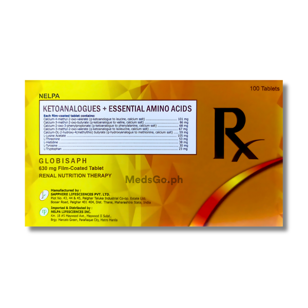 GLOBISAPH Ketoanalogues / Essential Amino Acid 630mg Film-Coated Tablet ...