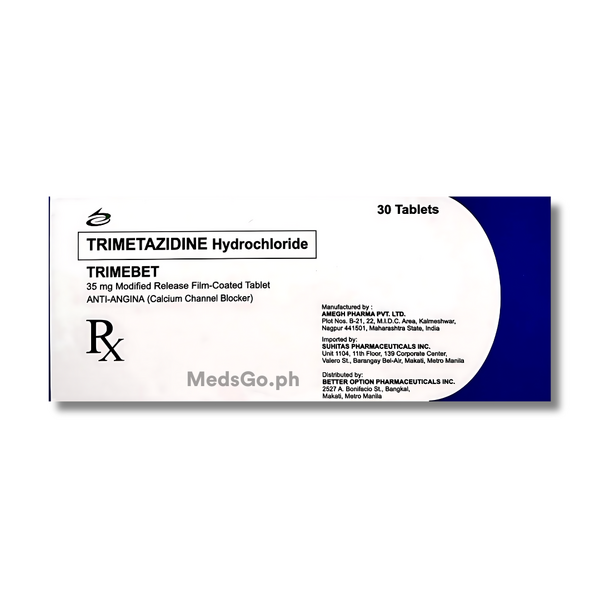 TRIMEBET Trimetazidine Hydrochloride 35mg Modified-Release Tablet 1's ...