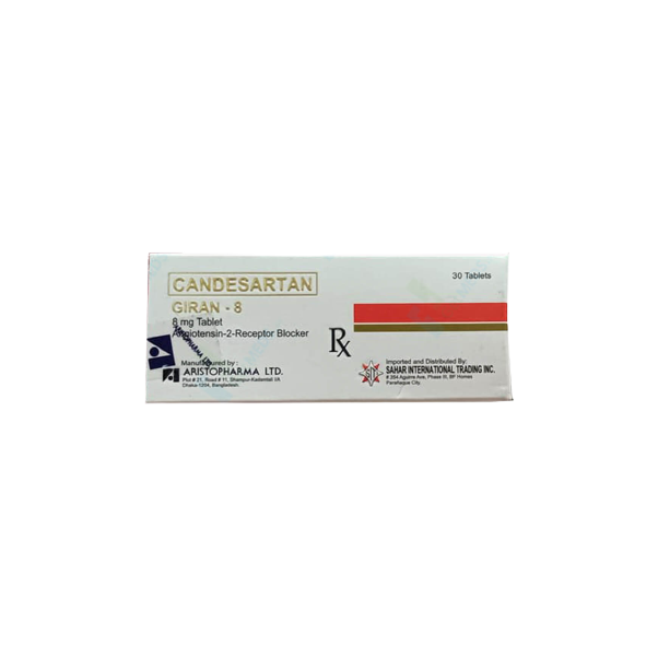 GIRAN-8 Candesartan Cilexetil 8mg Tablet 30's price in the Philippines | MedsGo Pharmacy
