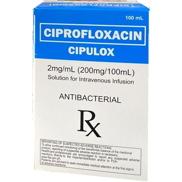 CIPULOX Ciprofloxacin 2mg / mL (200mg / 100mL) Solution for IV Infusion ...