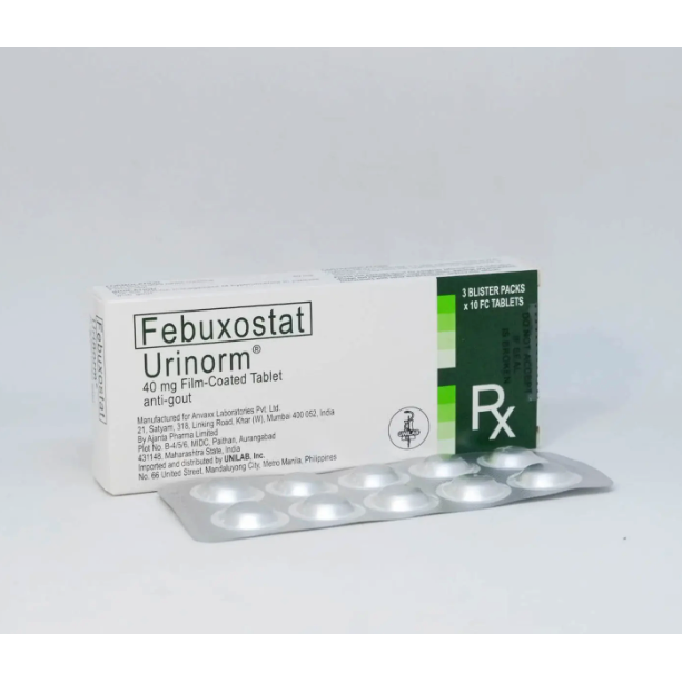 URINORM Febuxostat 40mg Film-Coated Tablet 1's price in the Philippines ...