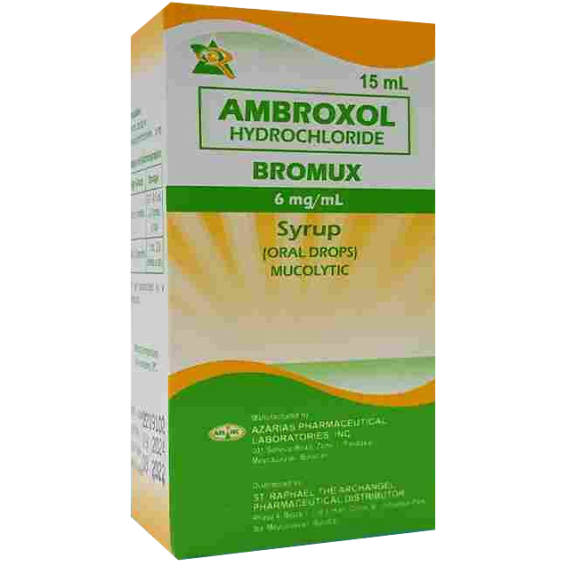 BROMUX Ambroxol Hydrochloride 6mg / mL Syrup (Oral Drops) 15mL Mango ...