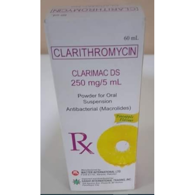 CLARIMAC DS Clarithromycin 250mg / 5mL Powder for Oral Suspension 60mL ...