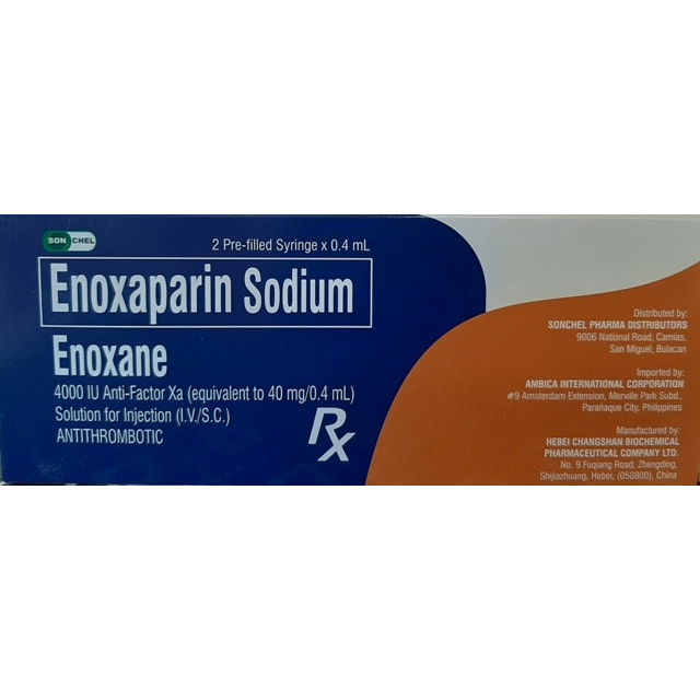 ENOXANE Enoxaparin Sodium 40mg / 0.4mL Solution for IV/SC Injection 0.4mL 2's price in the ...