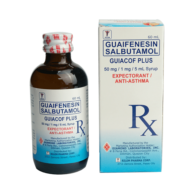 GUIACOF PLUS Guaifenesin / Salbutamol 50mg / 1mg per 5mL Syrup 60mL Orange price in the ...