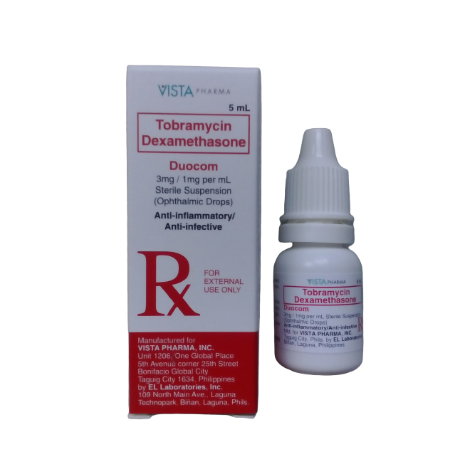 Duocom Tobramycin Dexamethasone 3mg 1mg Per Ml Ophthalmic