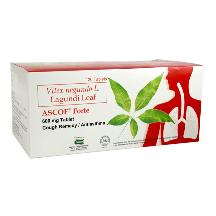 ASCOF FORTE Vitex Negundo L. (Lagundi Leaf) 600mg Tablet 120's price in ...