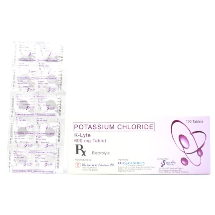 K-LYTE Potassium Chloride 600mg Tablet 1's price in the Philippines ...