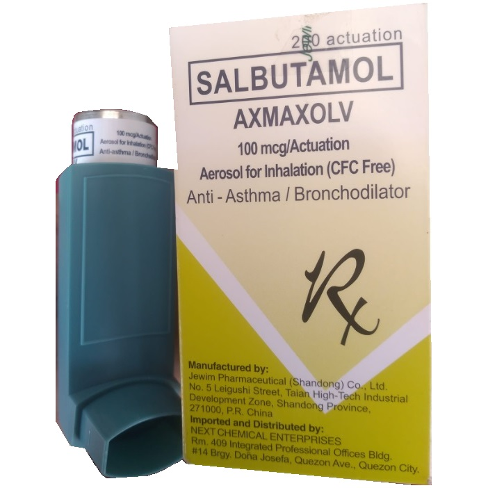 AXMAXOLV Salbutamol 100mcg / act. Aerosol for Inhalation (CFC Free ...