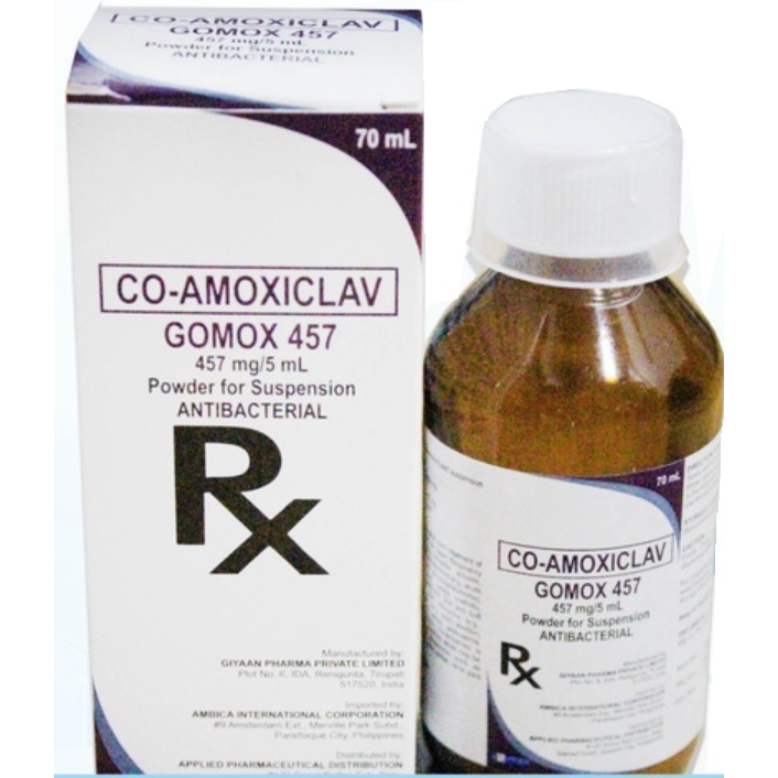 GOMOX 457 Co-Amoxiclav 457mg / 5mL Powder for Suspension 70mL price in ...